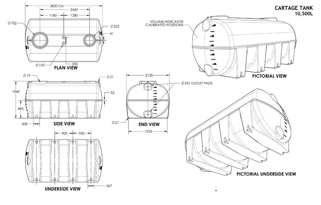10,500LTR Water Cartage Poly Tank with Free Perth Delivery