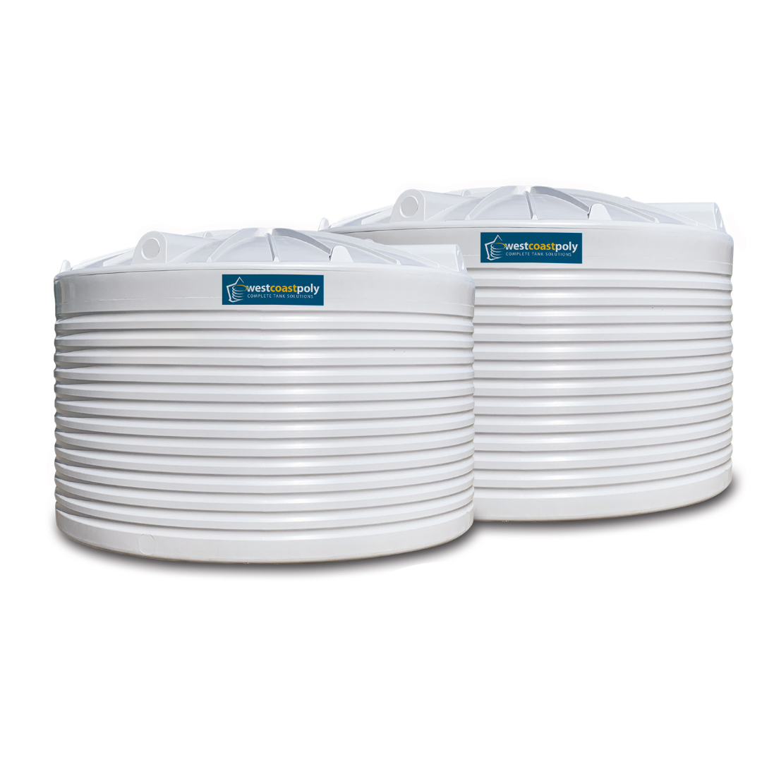 2x 25,000LTR Combo Deal Round Poly Water Tank Perth | Shop Online