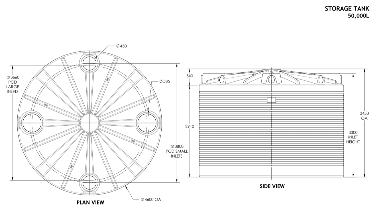 50,000LTR Round Poly Water Tanks Perth | Shop Online