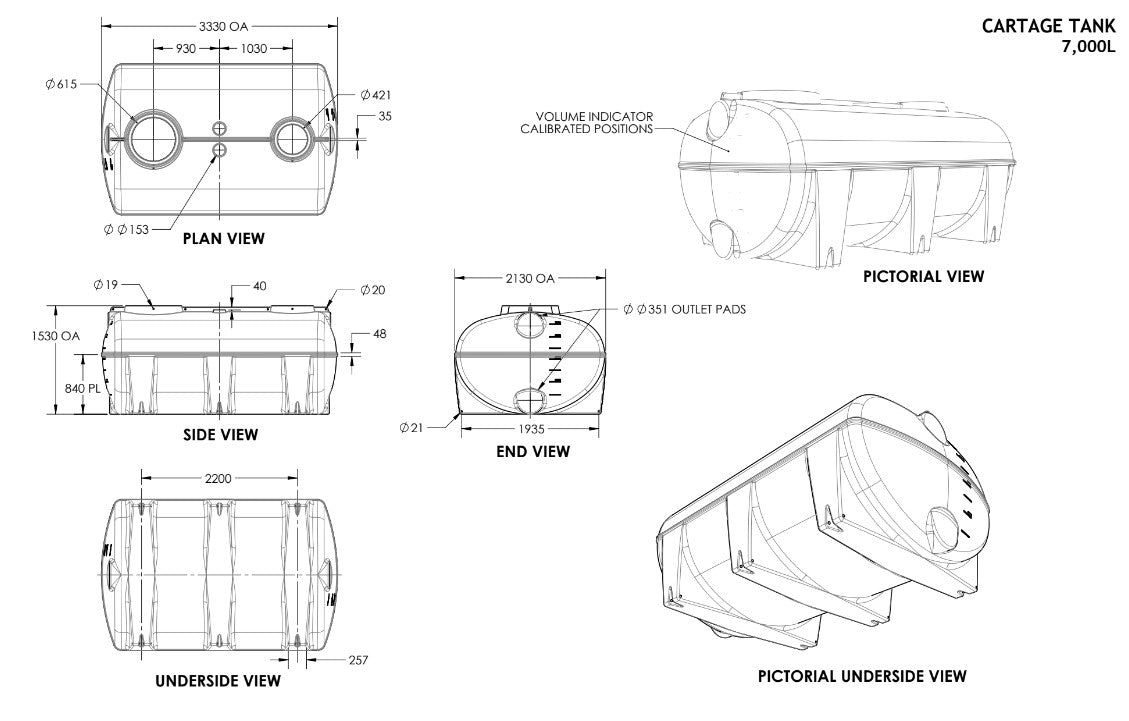 7000LTR Water Cartage Poly Tank with Free Perth Delivery