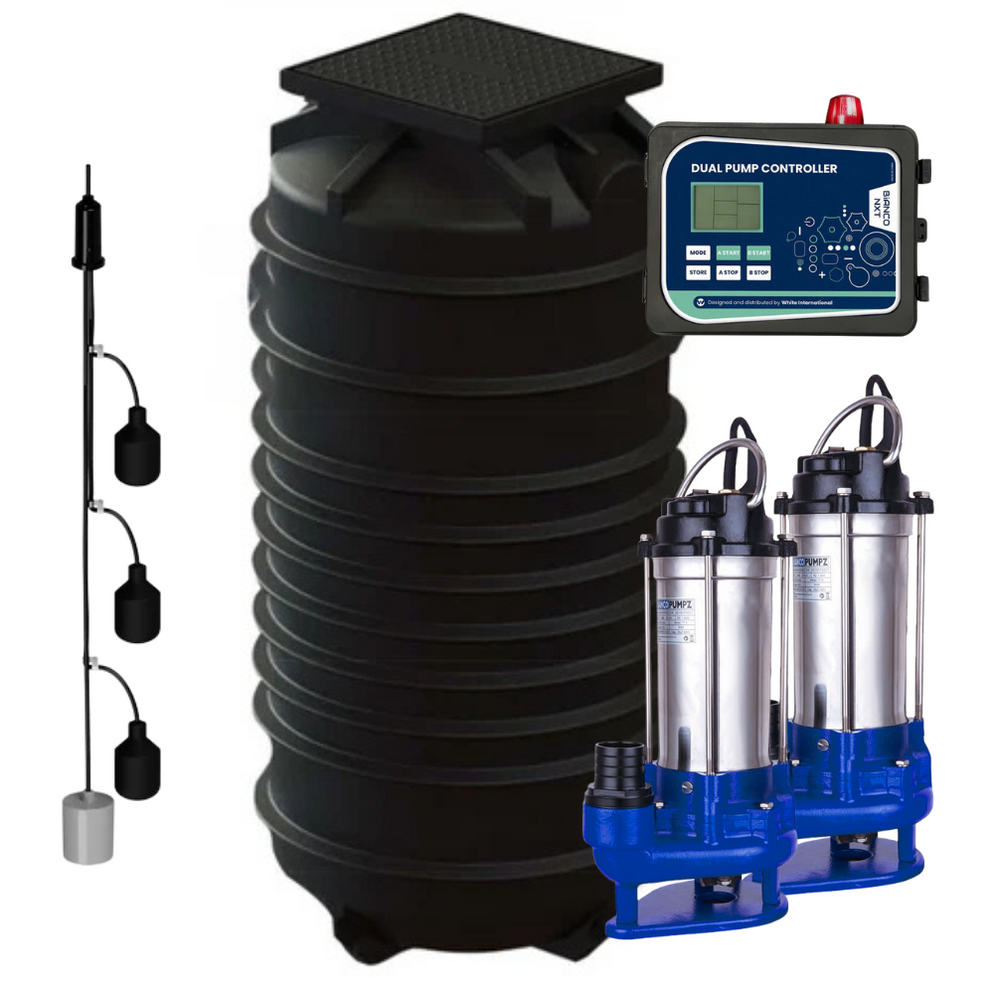 Bianco 2000L Packaged Wastewater Pump Station with Macerator | Shop Online