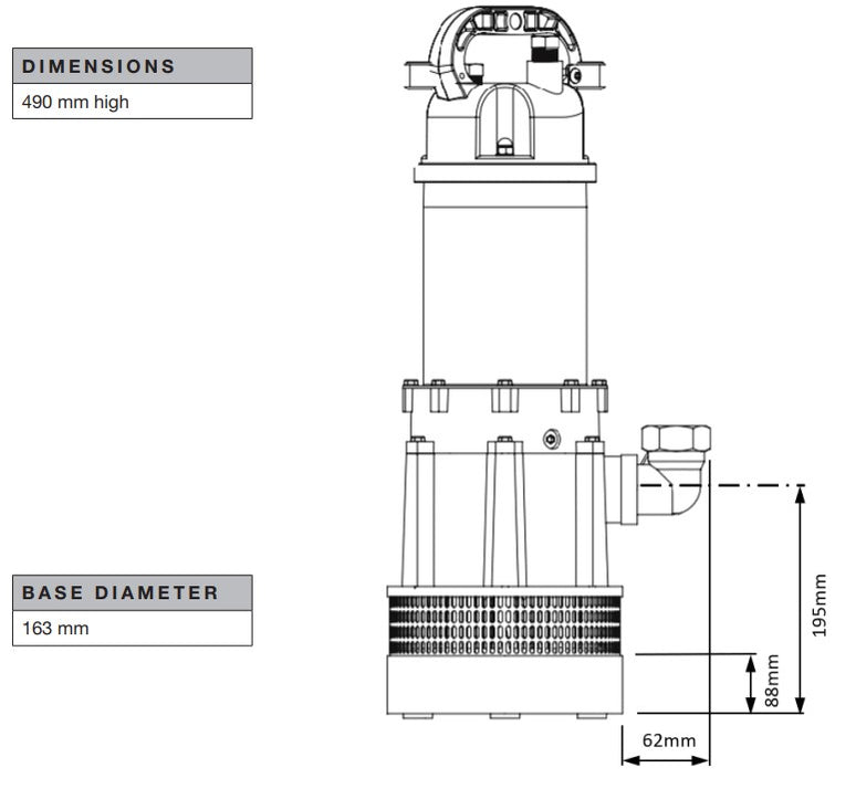 Bianco B42AC 0.55kW Submersible Clean Water Pump | Shop Online