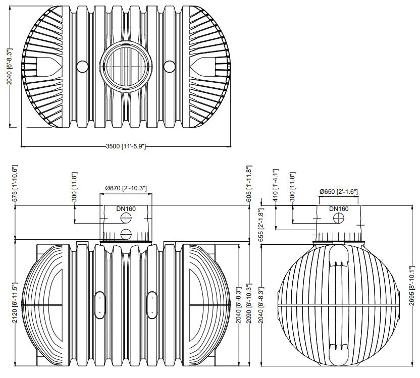 GRAF Carat 8500L Underground Water Storage Tank | Free Delivery Perth