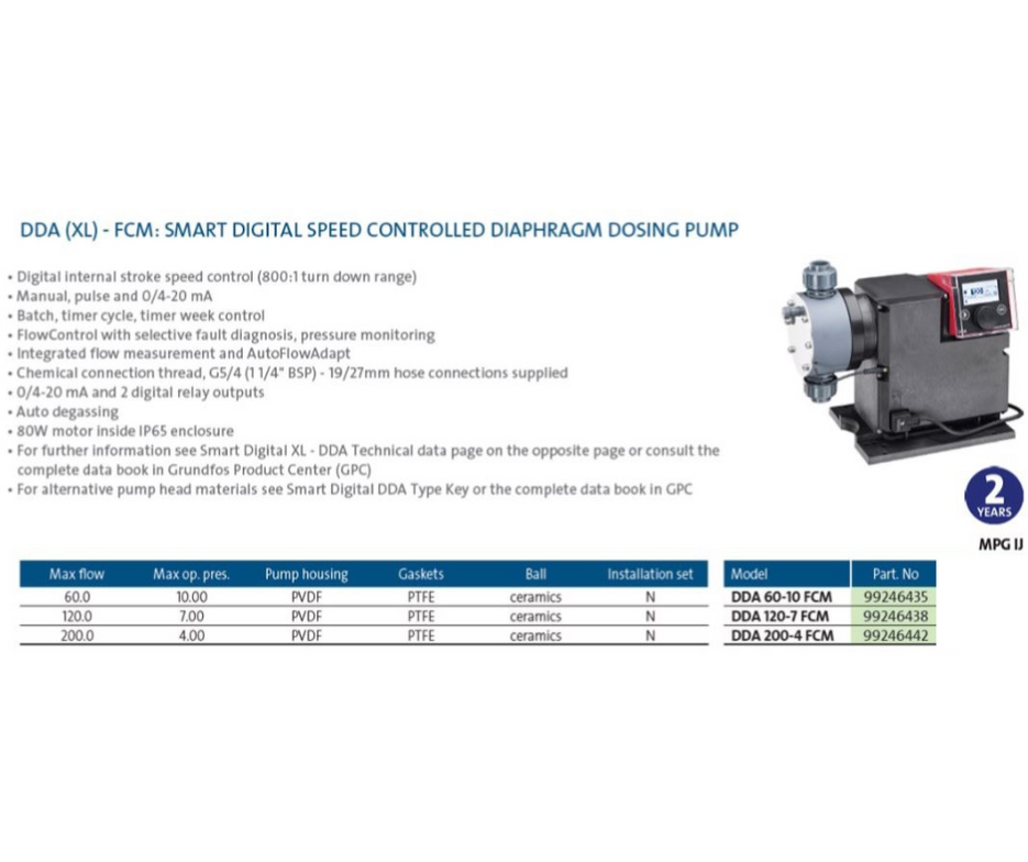 Grundfos DDA (XL)-FCM Smart Digital Dosing Pump