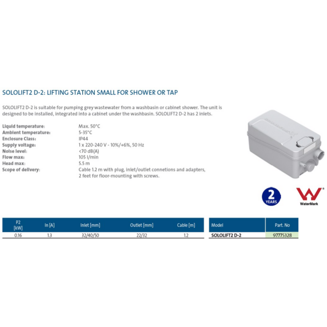 Grundfos Sololift2 D-2 Small Lifting Station | Shop Online