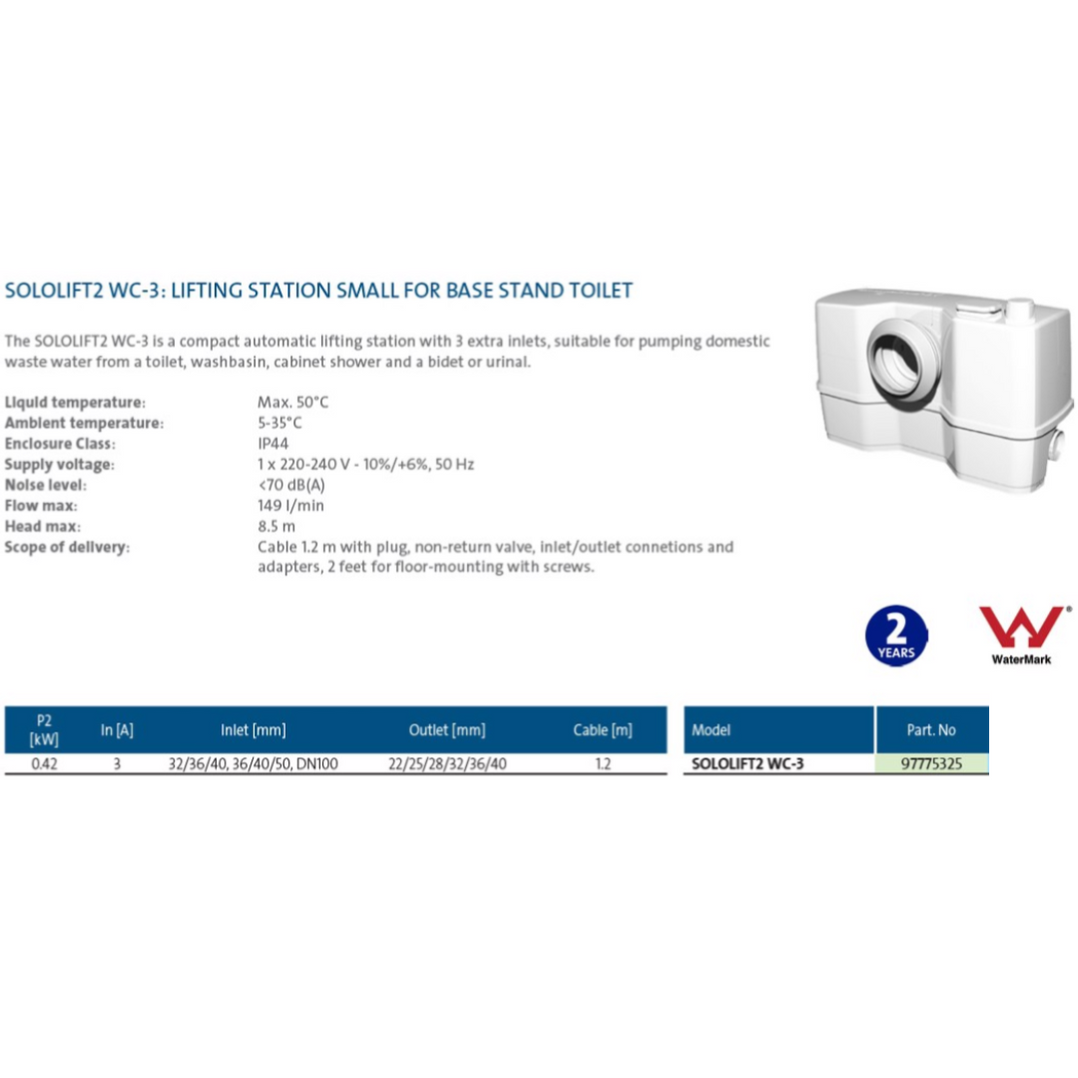 Grundfos Sololift2 WC-3 Lifting Station | Shop Online