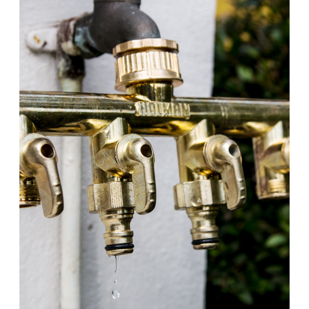 Holman Brass Outlet Manifold 4 Way Tap - Threaded