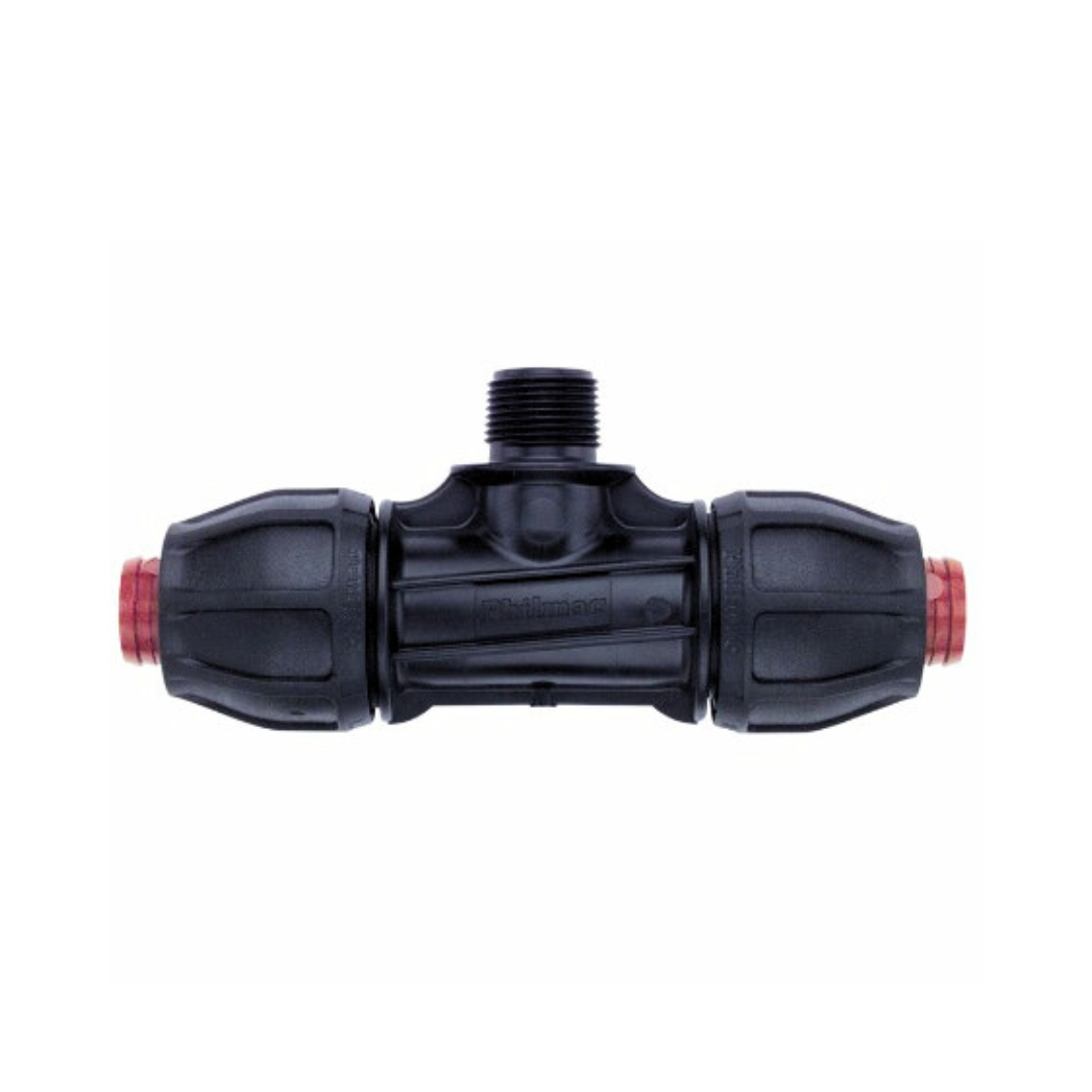 Philmac Rural Reducing Tee Male Threaded for Redline Poly Pipe