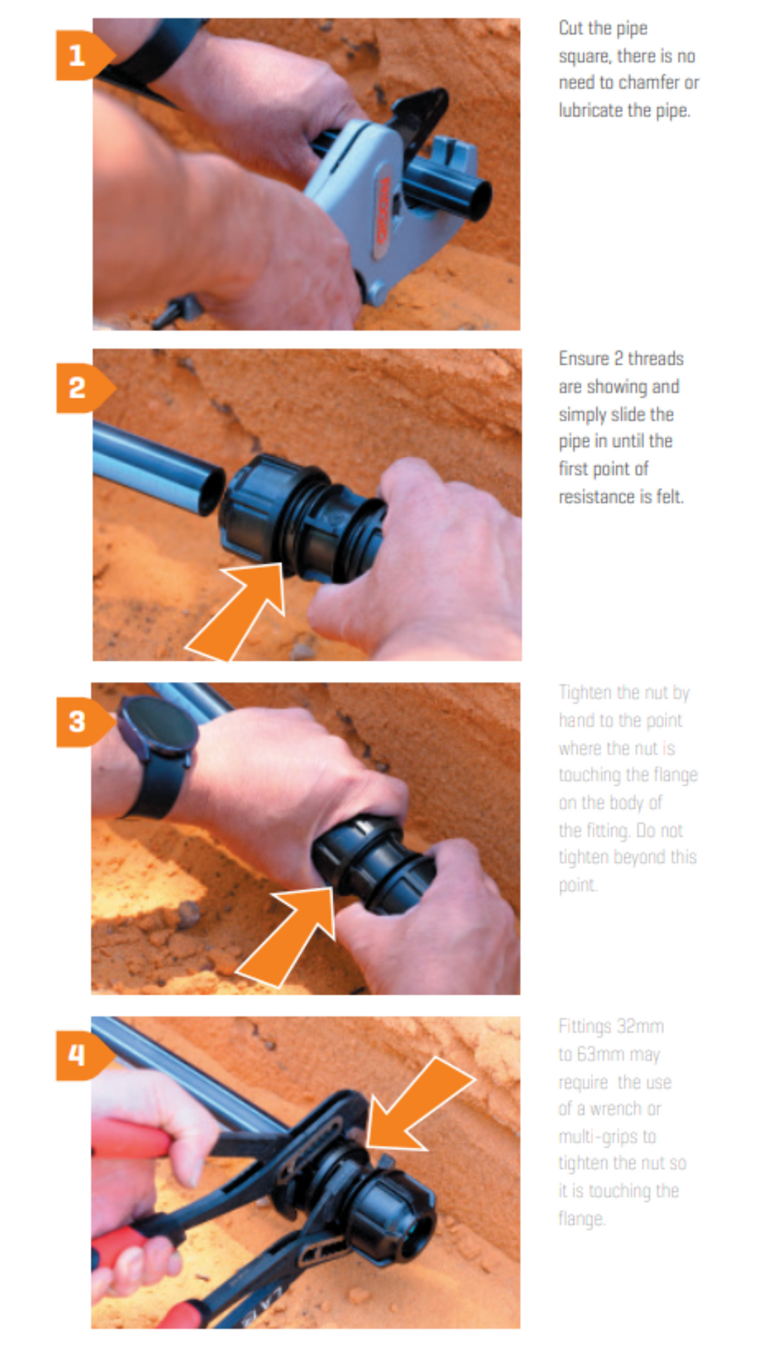 Philmac Metric Coupling Joiner for Blueline Poly Pipe
