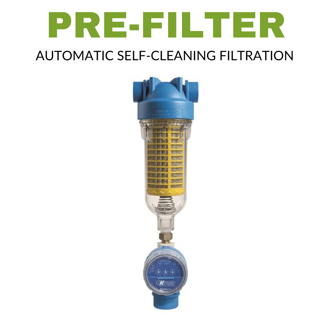 Atlas Filtri Hydra 10" Clear Self Cleaning Sediment Pre-Filter with Km