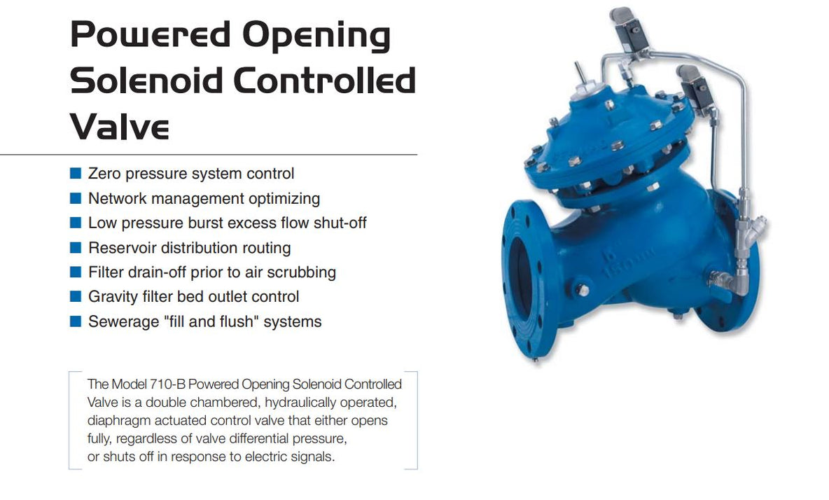 Bermad WW-710-B Electric Powered Opening Solenoid Controlled Valve ...