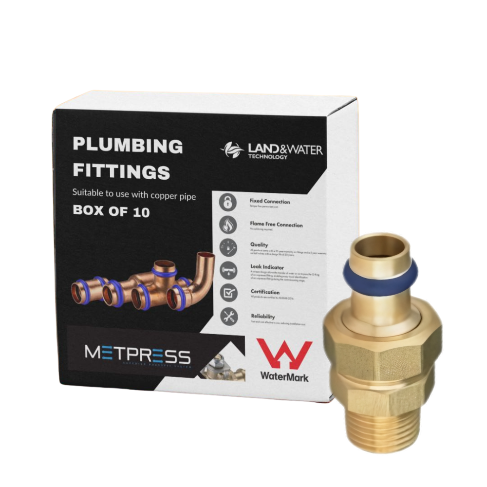 Metpress WaterMarked Series Brass Male Barrel Union Box of 10 | Shop Online