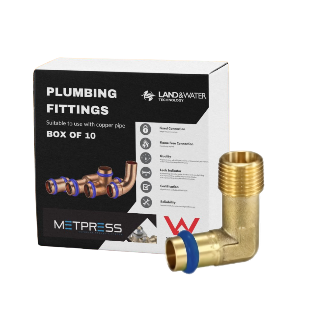 Metpress WaterMarked Series Brass Male Elbows Box of 10 | Shop Online