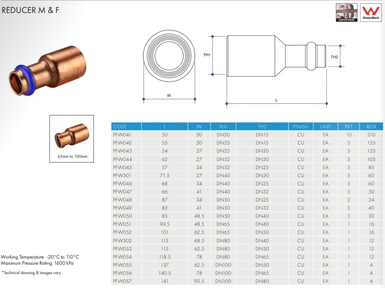 Metpress WaterMarked Series Copper Straight Reducers Box of 10 | Shop ...