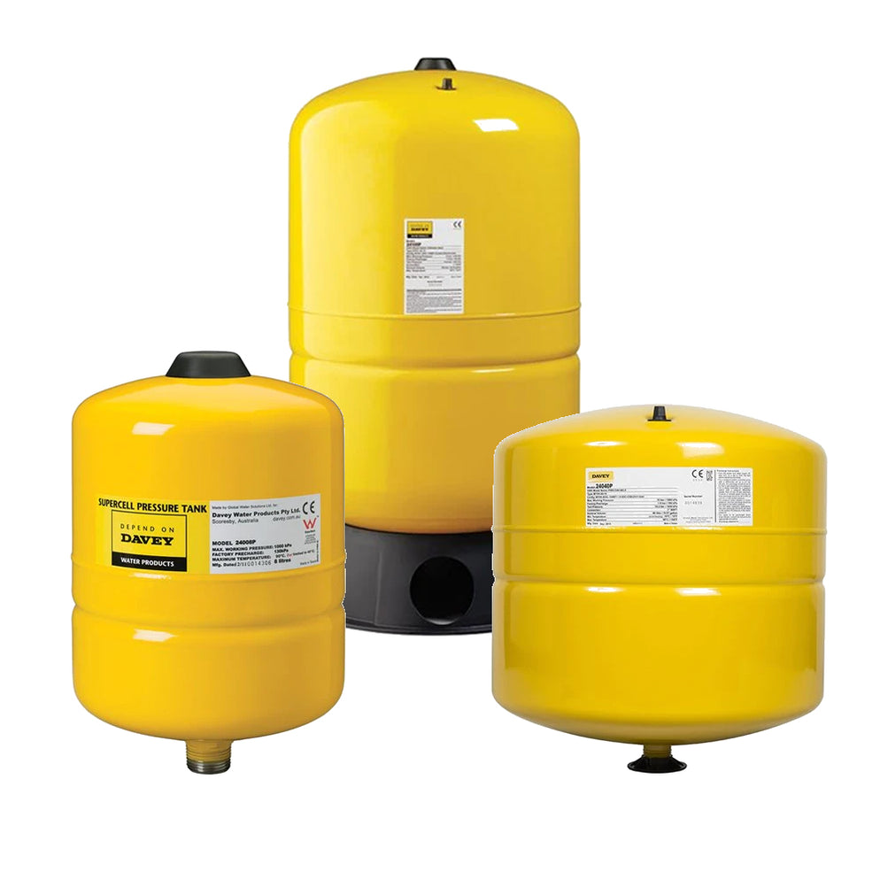 Davey Supercell Pressure Tanks with Captive Diaphragm 8–200L | Shop Online