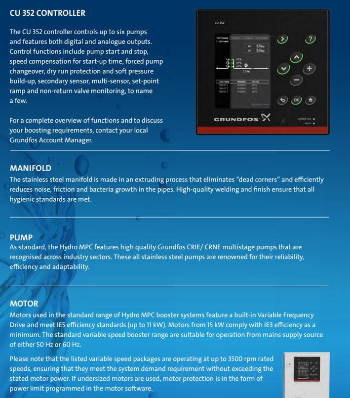 Grundfos Hydro MPC-E Triple CRIE5 Pressure Boosting Pump Set