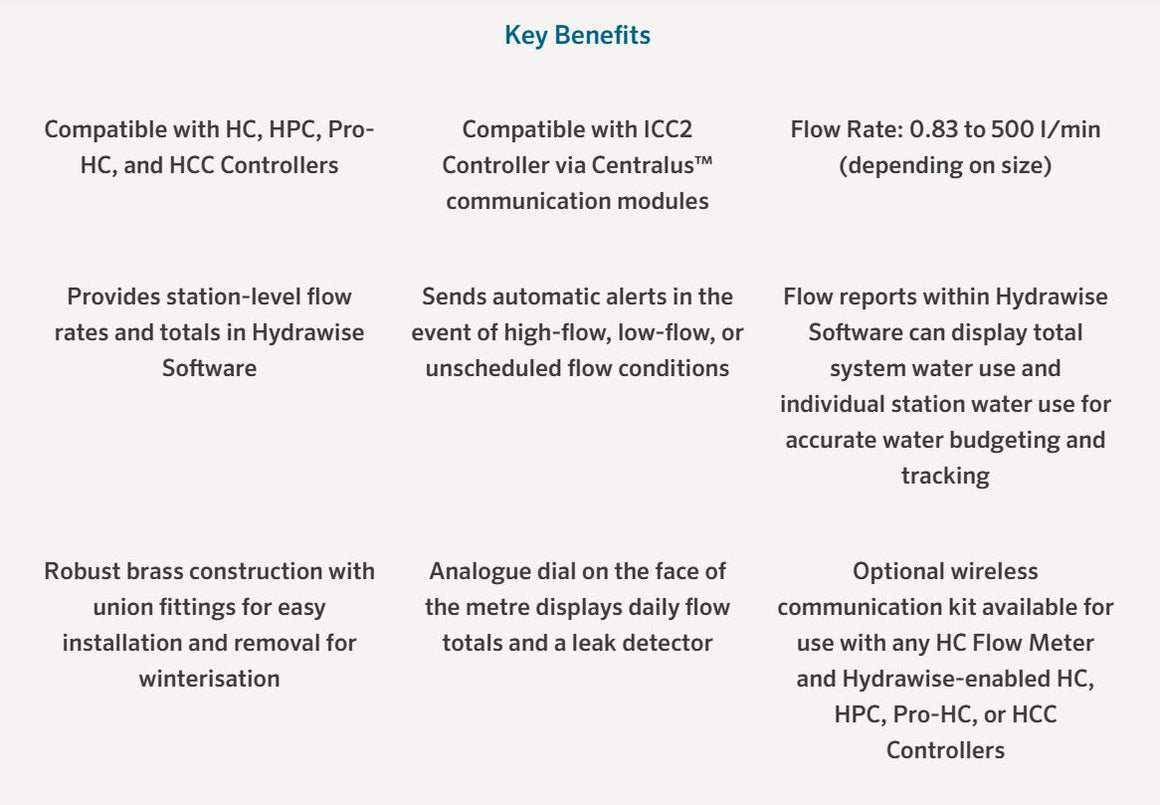 Hunter HC Hydrawise™ Smart Flow Meters | Shop Online