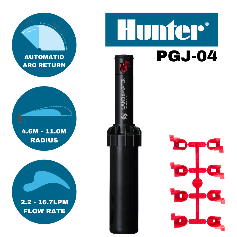 Hunter PGJ Adjustable Gear Drive Sprinkler (4.6-11m) | Shop Online
