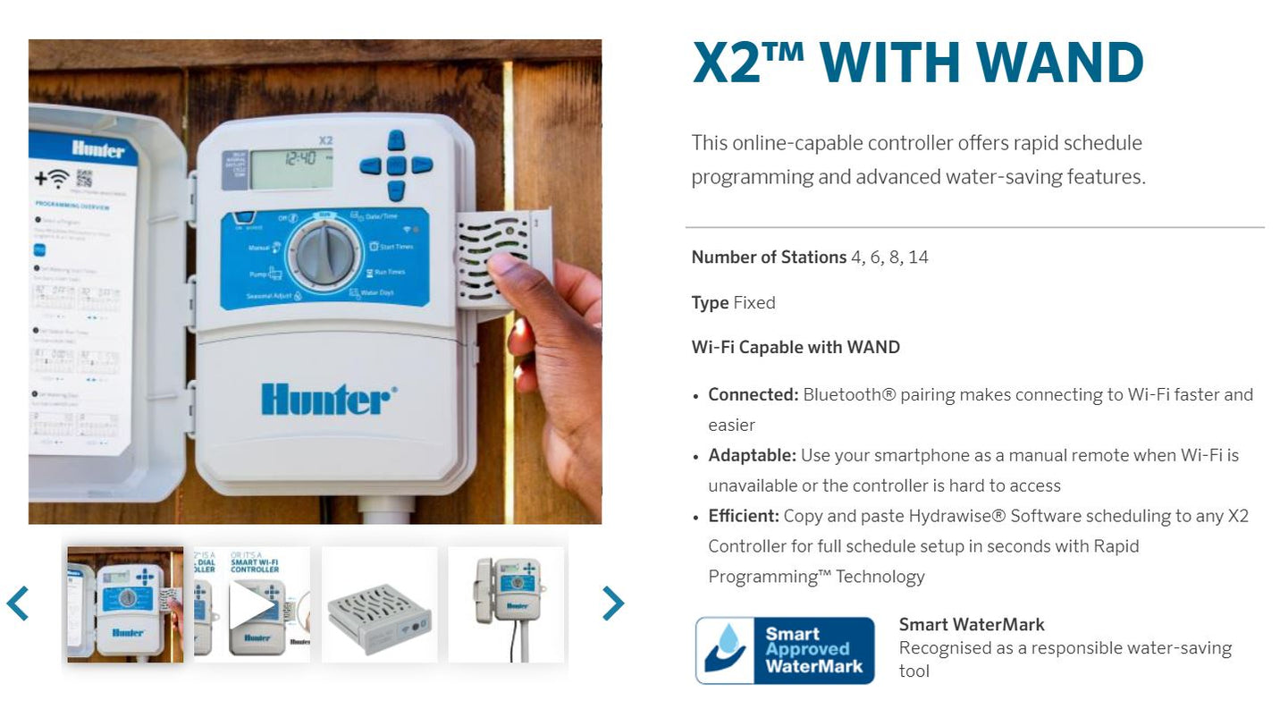 Hunter X2 WIFI Irrigation Controller with X2-WAND | Shop Online