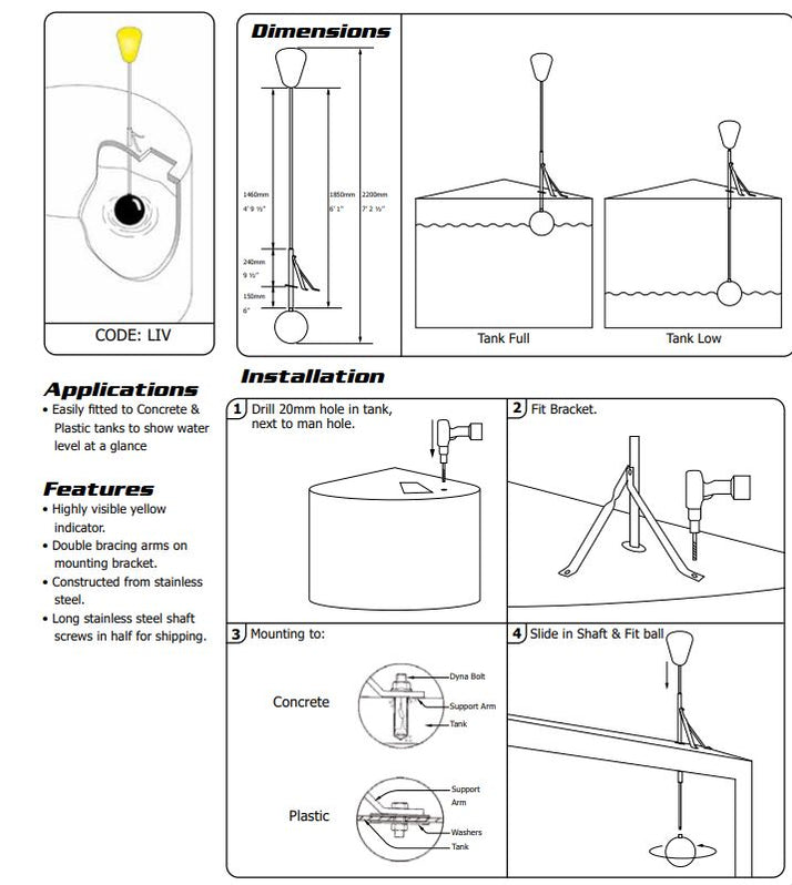 Jobe Water Tank Level Alert Indicator | Shop Online