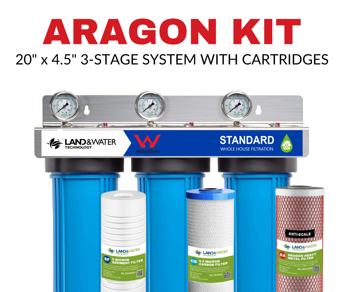 Land & Water 3-Stage Water Filtration System 20" with Aragon | Shop Online