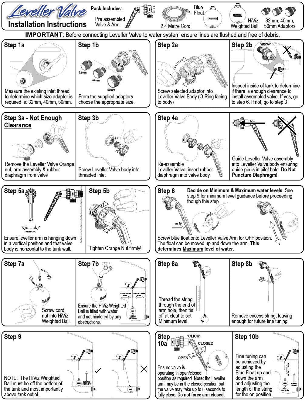 Hansen HLEVELLERS Water Tank Reservoir Float Valve | Shop Online