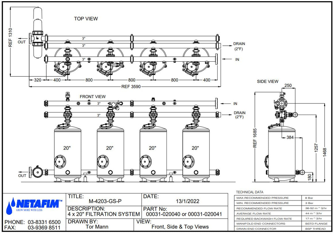 Netafim SandStorm 20" Fully Automatic Media Filter System