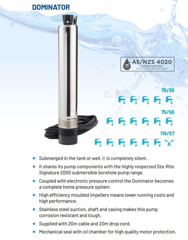 Onga Dominator 4" Submersible Pressure Pumps