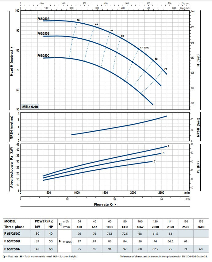Pedrollo F65 Single Stage Centrifugal End Suction Pumps