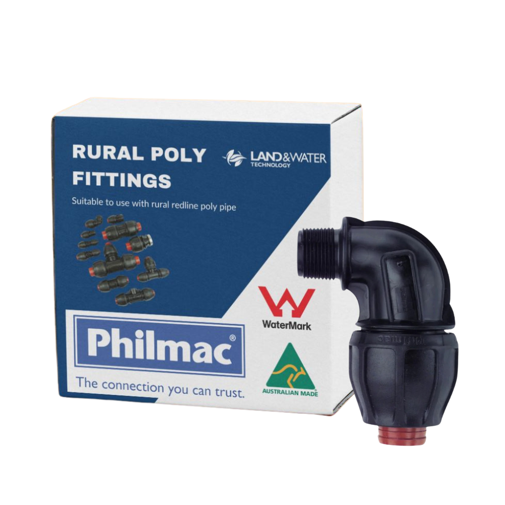 Philmac Rural Elbow Male Threaded for Redline Poly Pipe