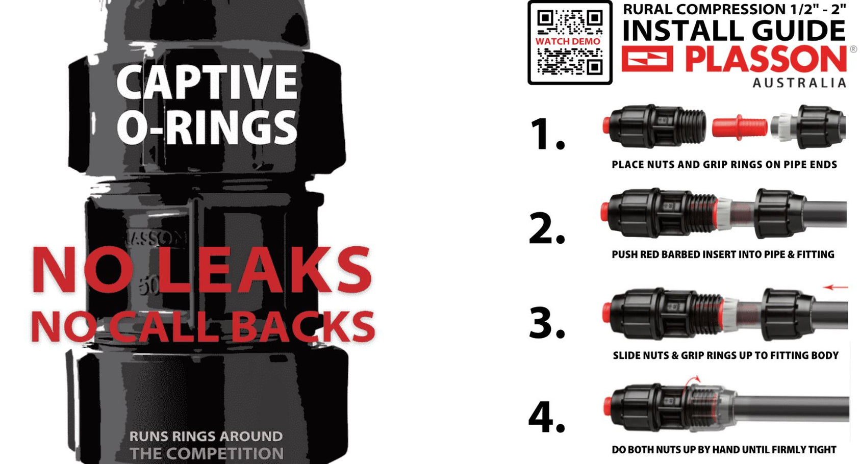 Plasson Rural Compression Barrel Union with Male BSP for Rural Poly ...