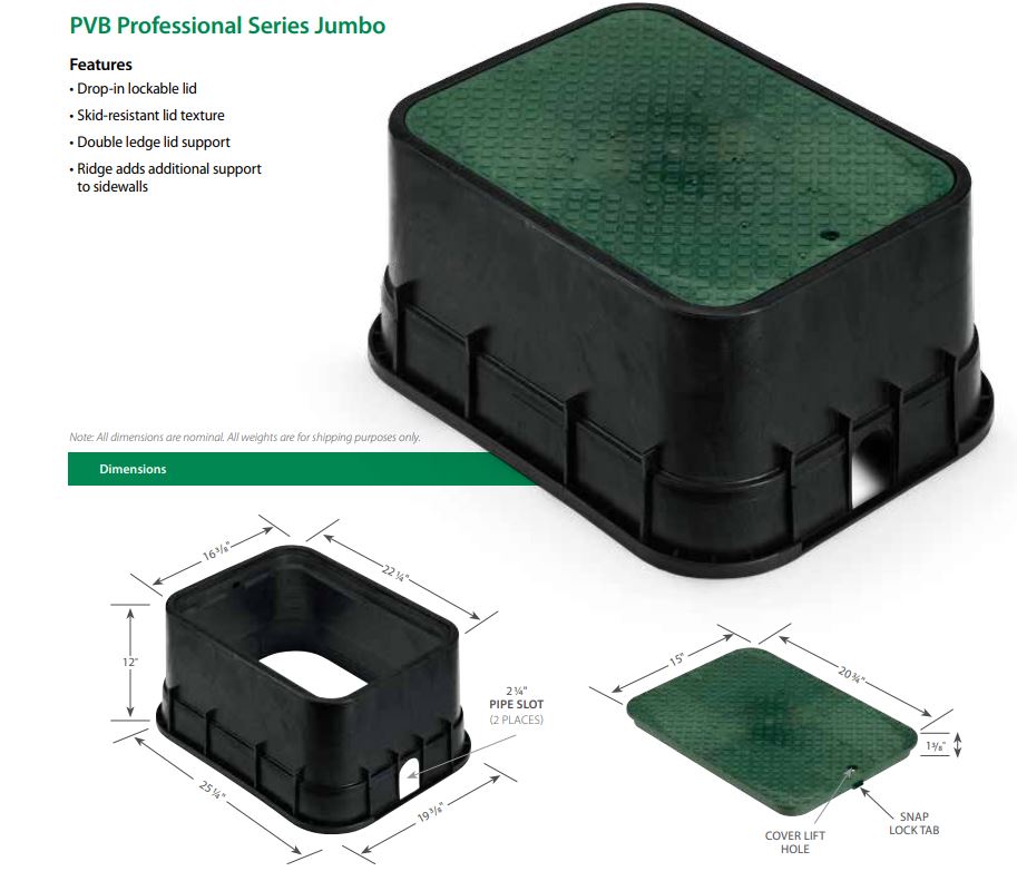 Rain Bird PVBJMB 12" Jumbo Rectangular Valve Box | Shop Online