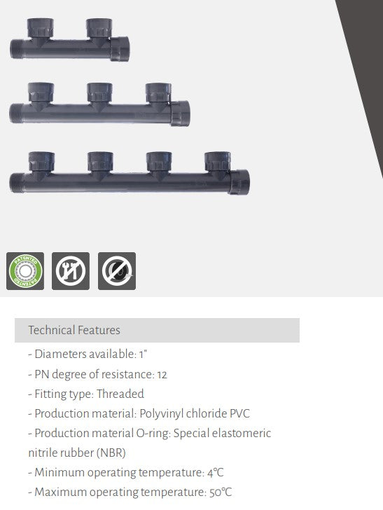 Rain PVC 25mm Multiport Manifold Fitting with Swivels | Shop Online
