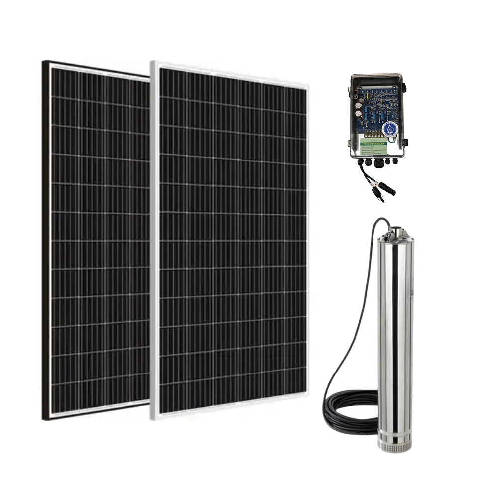 3" 0.25kW Solar Bore Pump Kit with x2 Solar Panels | Shop Online