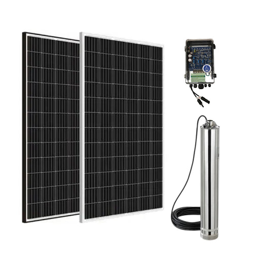 3" 0.5kW Solar Bore Pump Kit with x2 Solar Panels | Shop Online