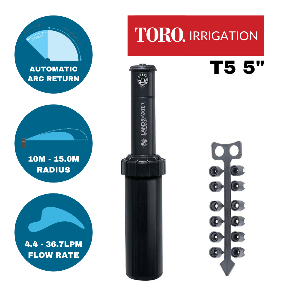 Toro T5 Series 125mm (5") Gear Drive Sprinkler with Check Valve (20mm BSP)