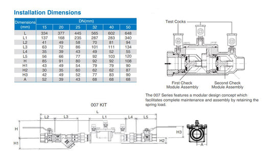 Watts Series 007 Brass Double Check Valves | Shop Online