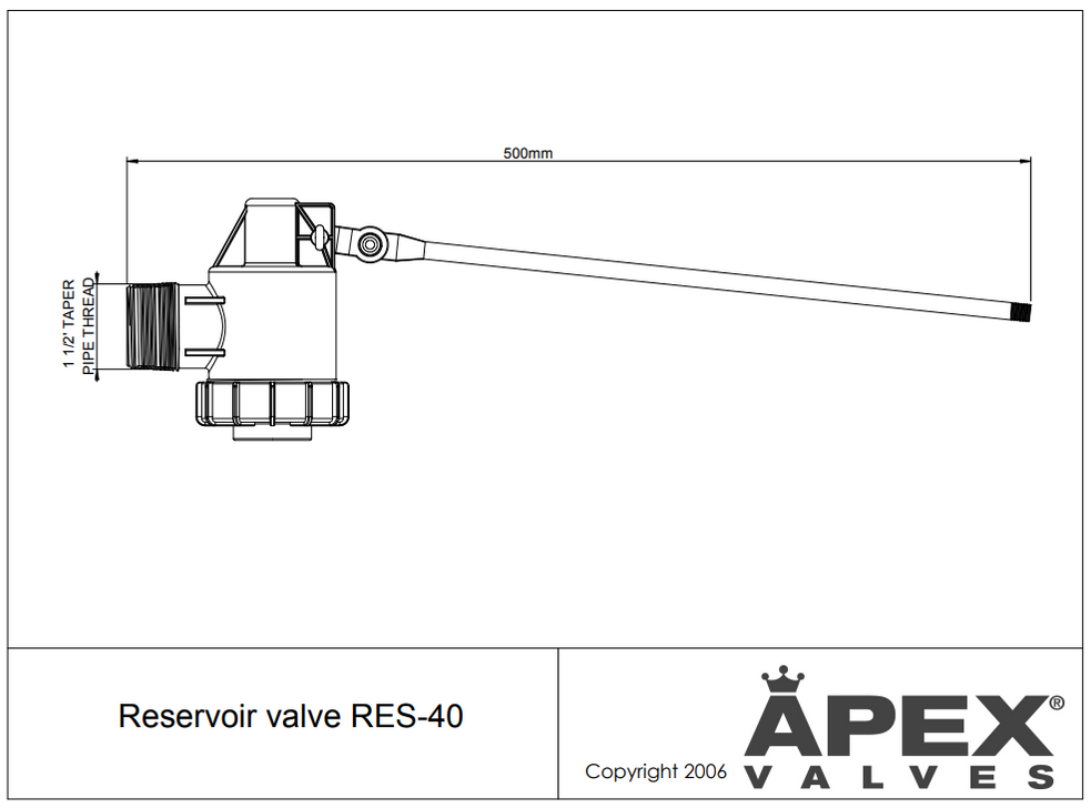Apex Reservoir High Flow Float Valves with Single Float | Shop Online