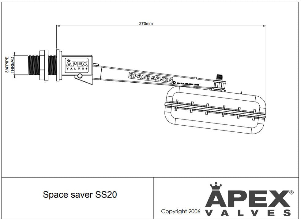 Apex Space Saver Float Valve