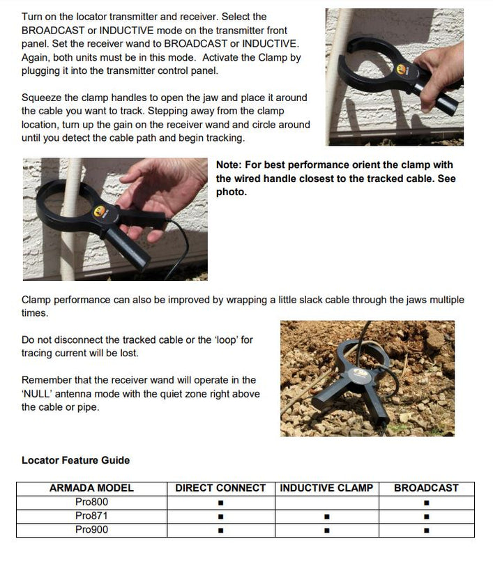 Armada PRO871 Cable Locator with Inductive Clamp | Shop Online