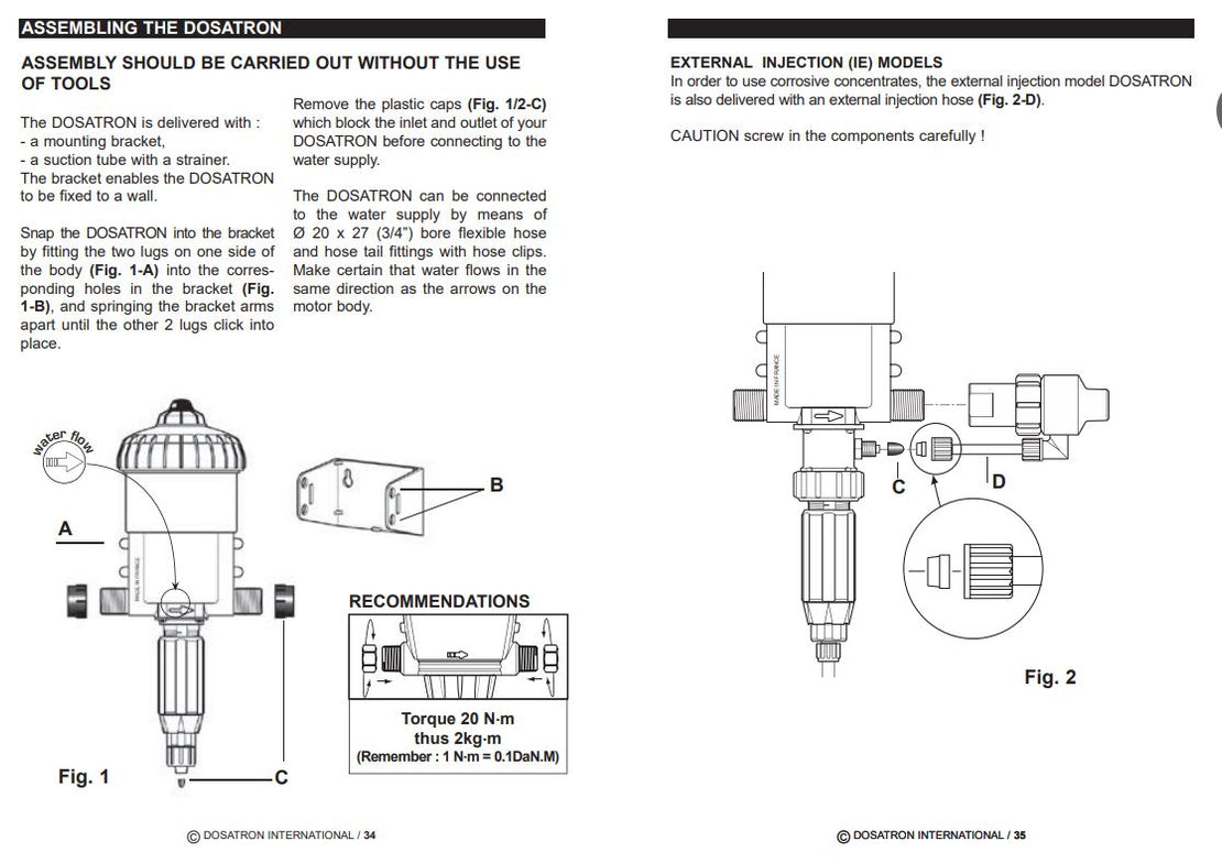 Dosatron D25RE2 0.2%-2.0% Chemical Dosing Pump