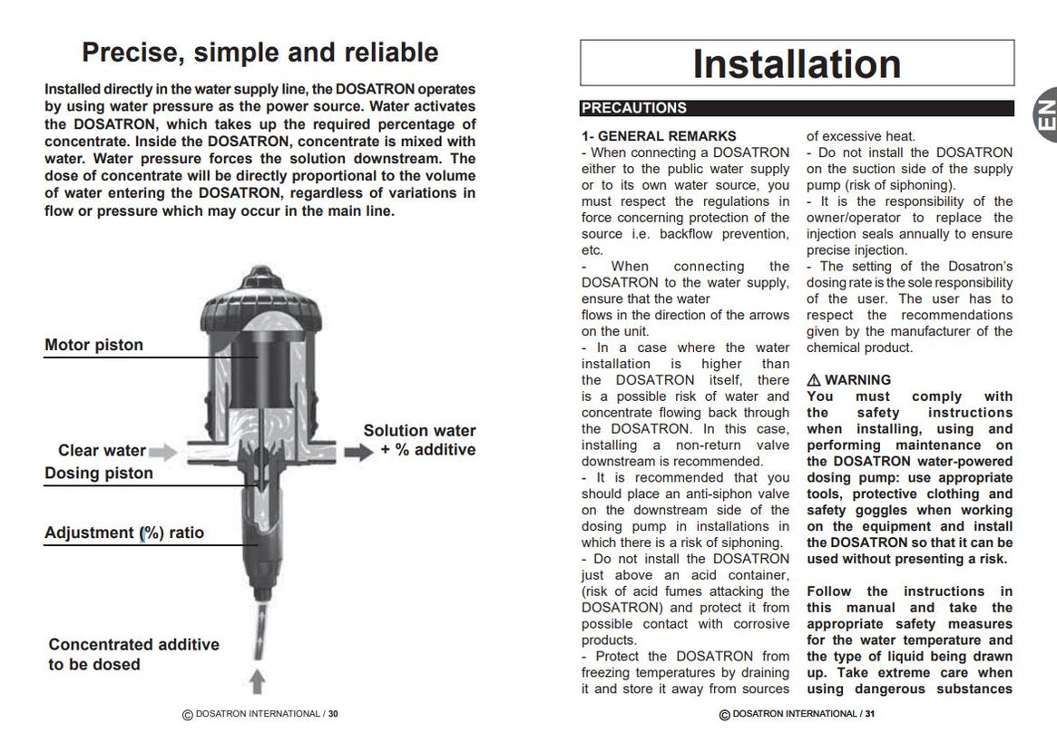 Dosatron D25RE2 External Injection Dosing Pump | Shop Online