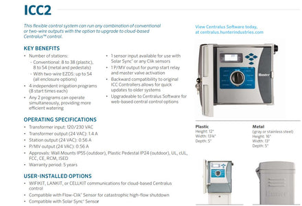 Hunter ICC2 Modular Irrigation Outdoor Controller | Shop Online
