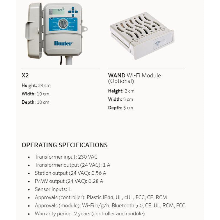Hunter X2 WIFI Irrigation Controller with X2-Wand | Shop Online
