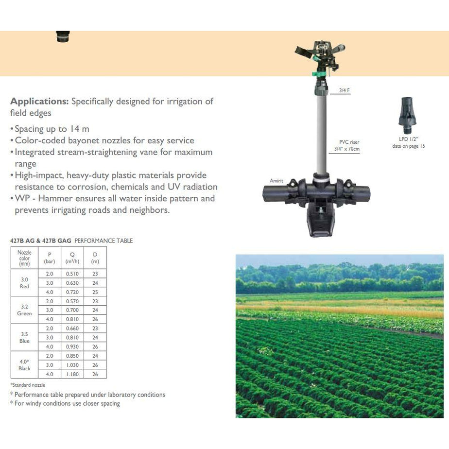 NaanDanJain 427B Adjustable Full/Part Circle Impact Sprinklers